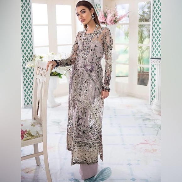 Dresses | Freesia Suffuse By Sana Yasir Sheer Embellished Dress | Poshmark